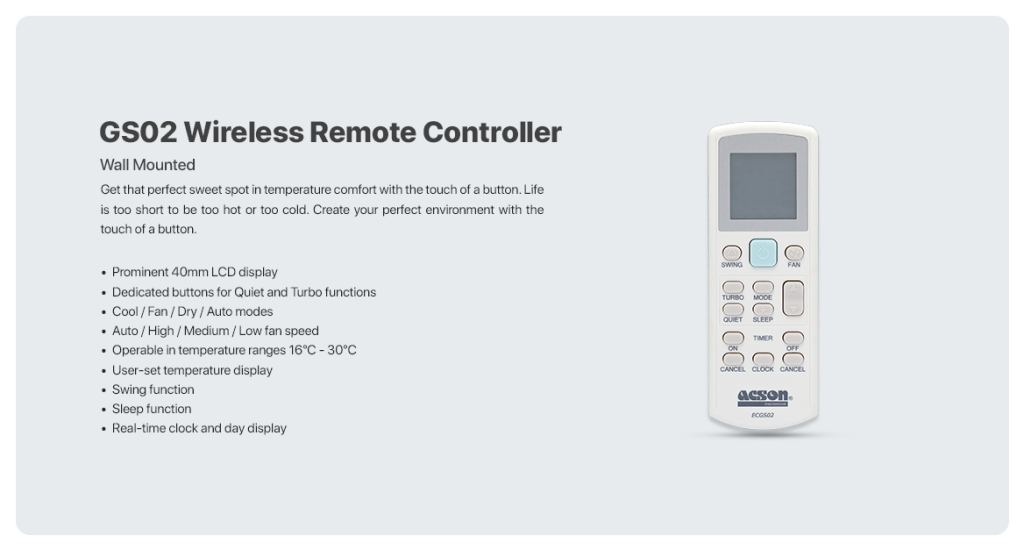 Remote Controller GS02-i - Acson Online Store